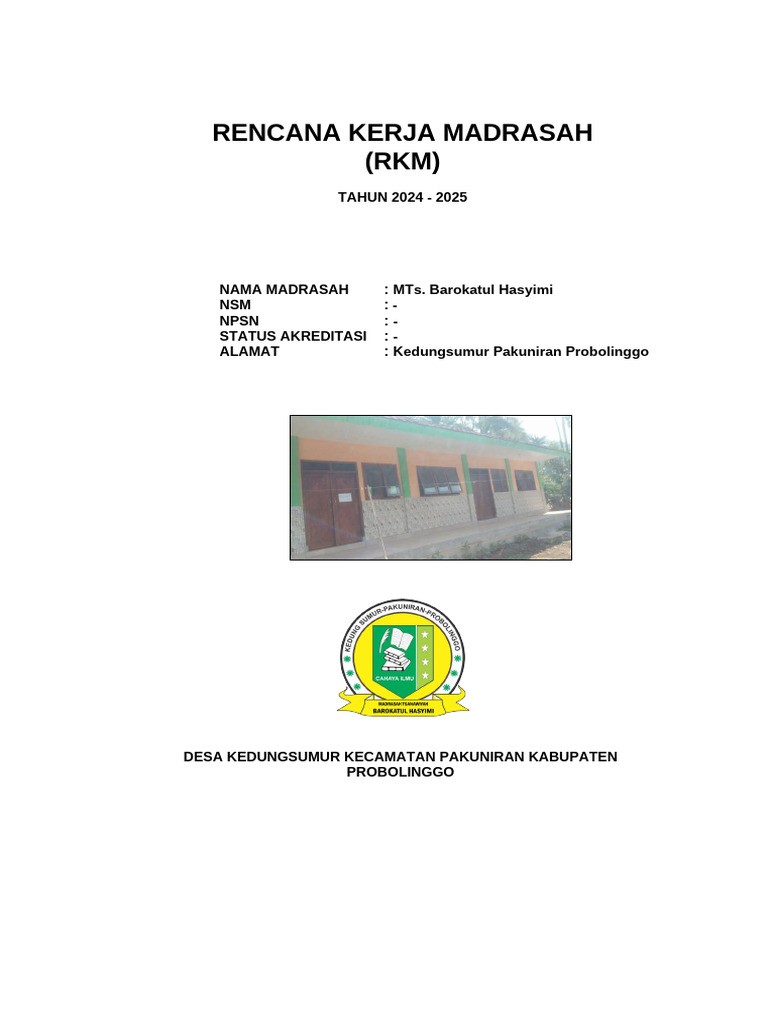 RKM MTS Barokatul Hasyimi Final | PDF