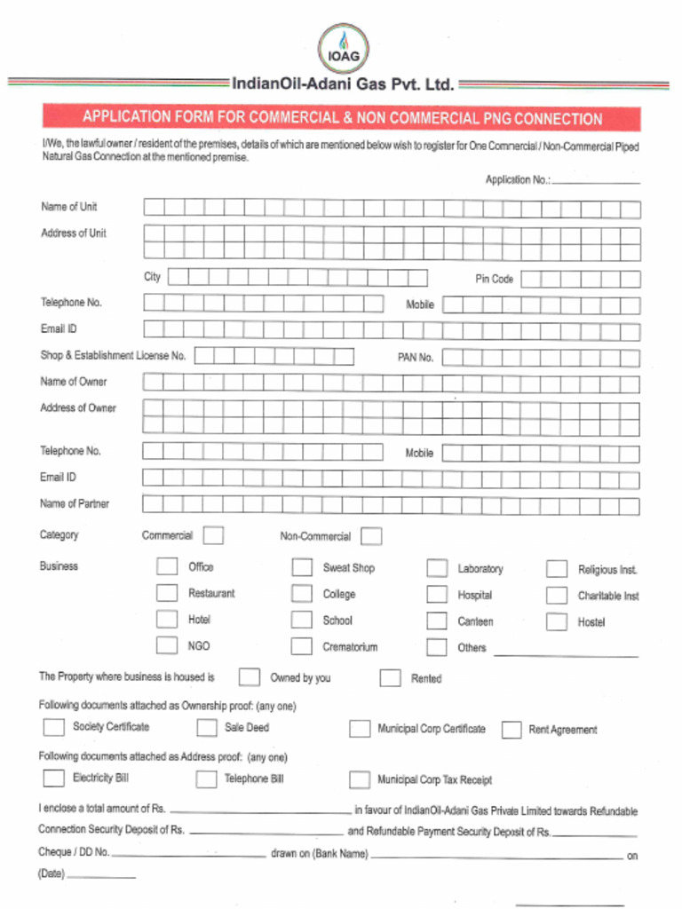 Commercial and Non Commercial Application Form | PDF