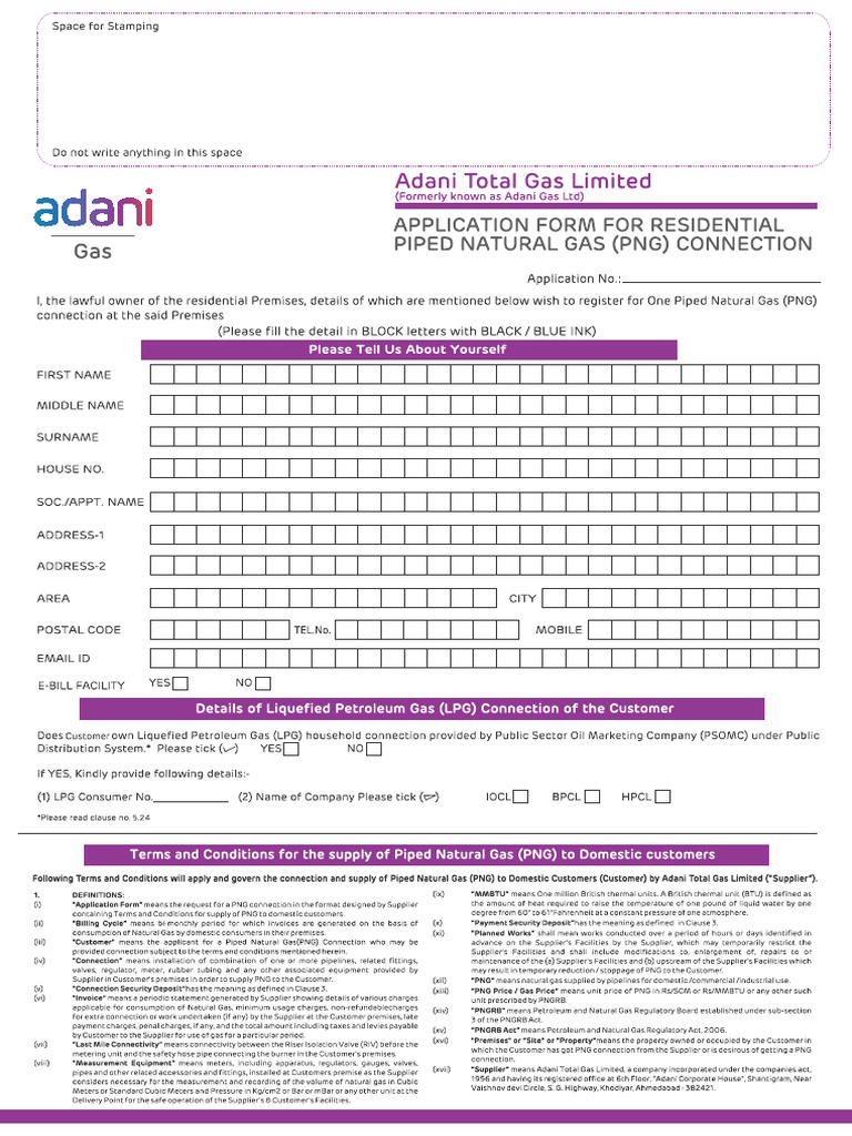 Domestic Application Form | PDF