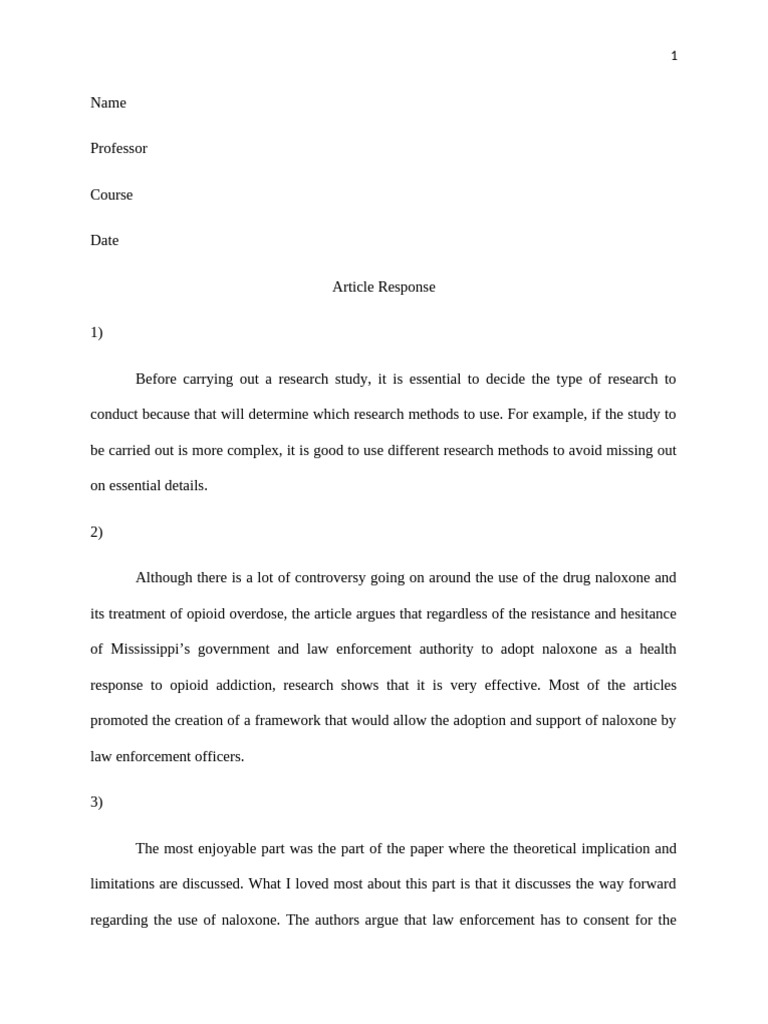 Article Response | PDF