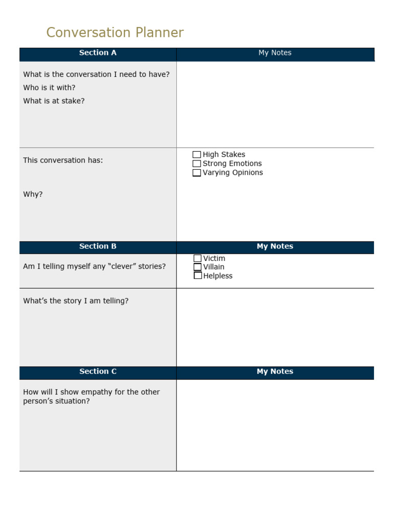 Conversation Planner | PDF