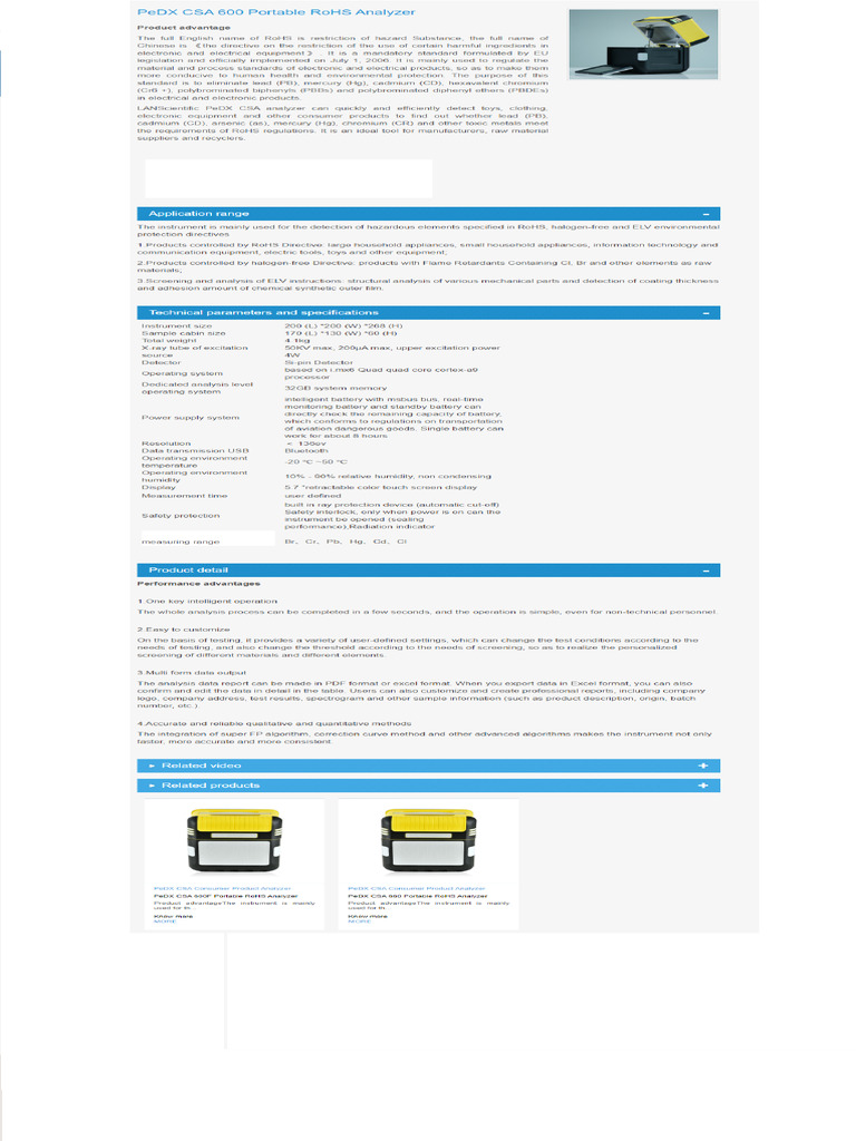 LANScientific-PeDX CSA 600-Datasheet | PDF