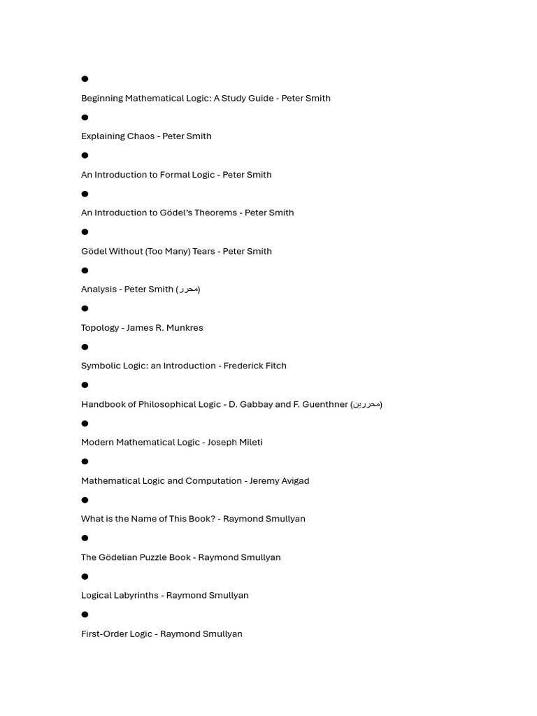 All Books Names Logic Guide | PDF