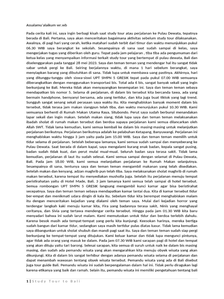 Shofi Study Tour | PDF