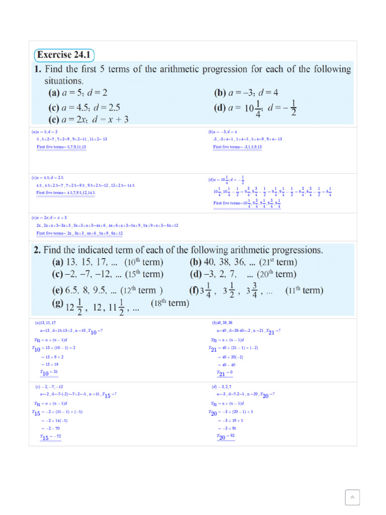 Grade 10 Exercises 24-1 Answers Local Curriculum | PDF