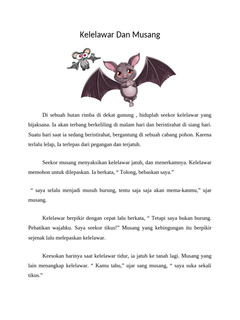 Kelelawar Dan Musang MUNDIR | PDF