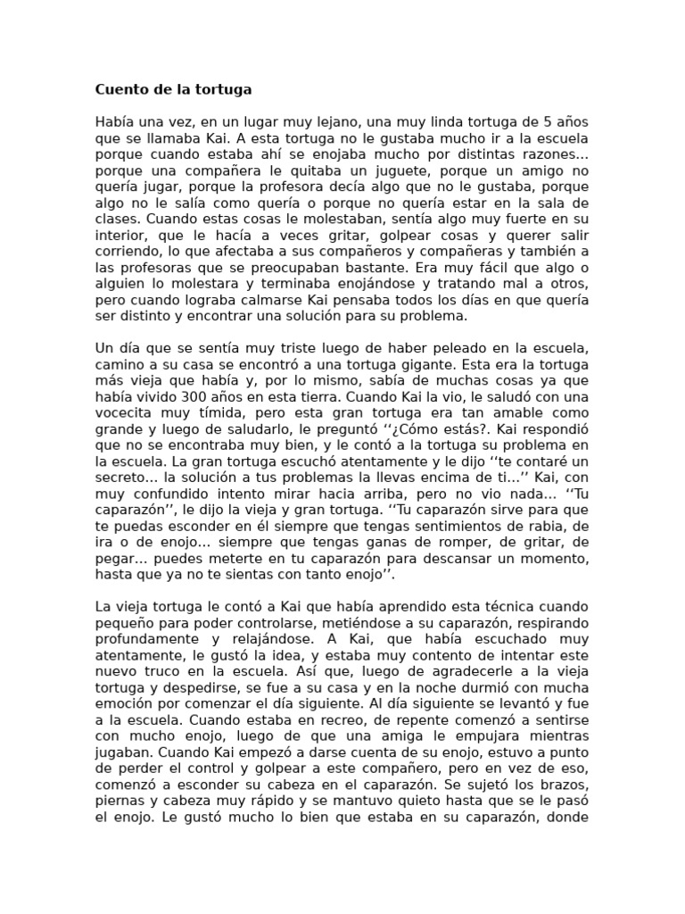 Cuento de La Tortuga | PDF