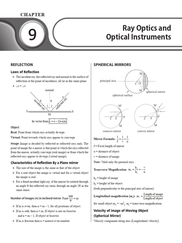 9 - Ray Optics and Optical Instruments | PDF