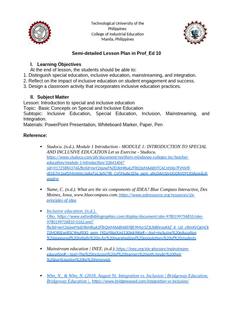 Semi Detailed Lesson Plan in Prof Ed 10 Javinez | PDF