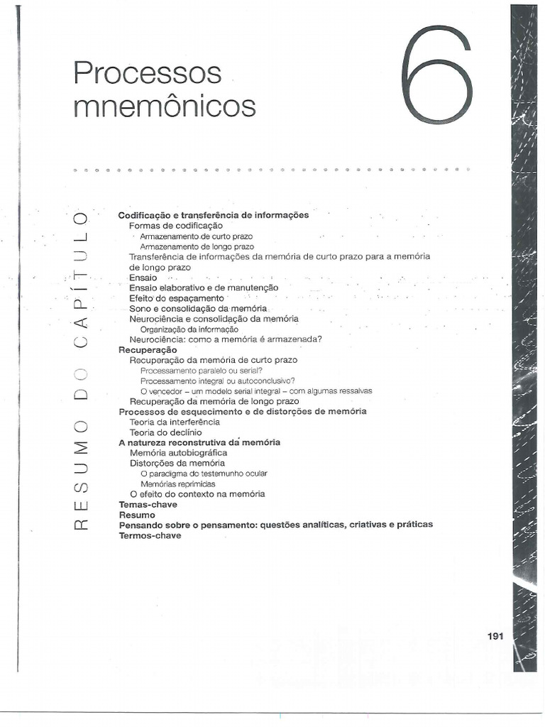Cap. 6 Memória - Processos Mnemônicos | PDF