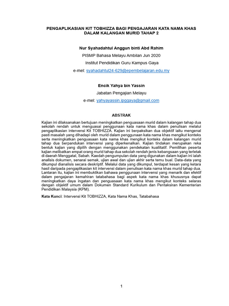 ABSTRAK KAJIAN | PDF