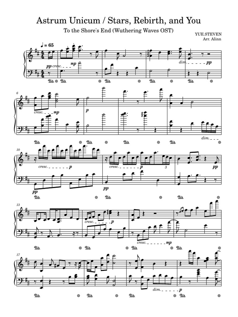 Astrum Unicum - Stars, Rebirth, and You Piano Sheets | PDF