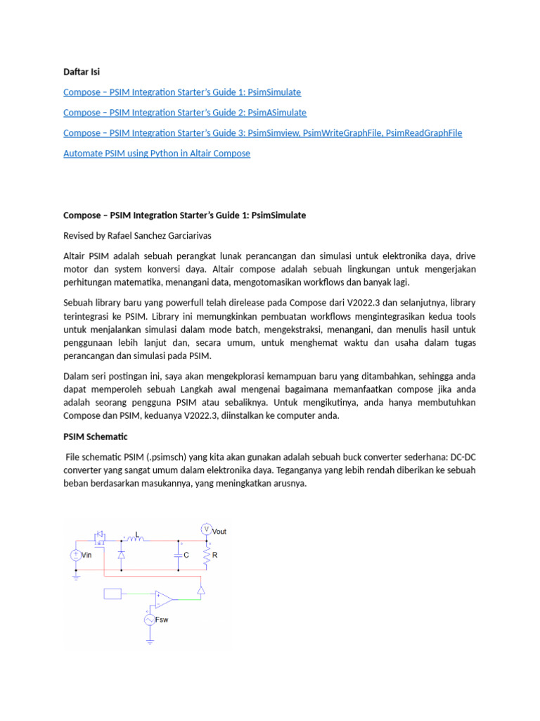 Panduan PSIM Dan COMPOSE | PDF
