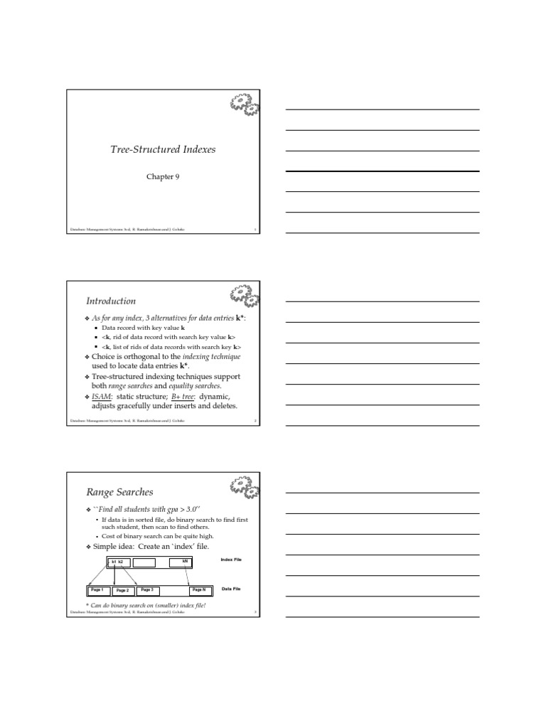 Tree Structured Indexes Provide Fast Range And Equality Searches Pdf Database Index