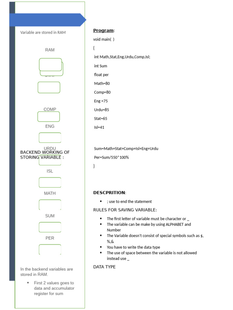 Variable and Program | PDF