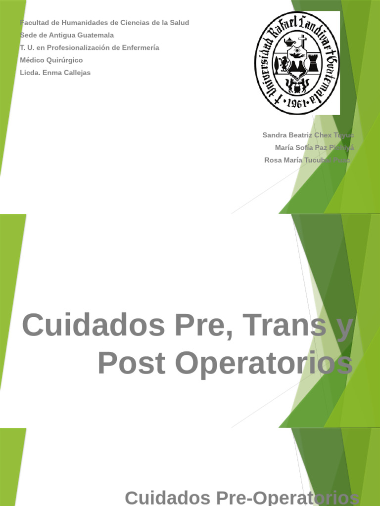 Cuidados Pre, Trans y Post Operatorio | PDF