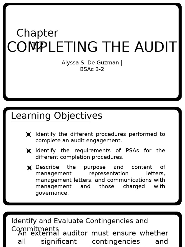 Completing The Audit - Presentation | PDF
