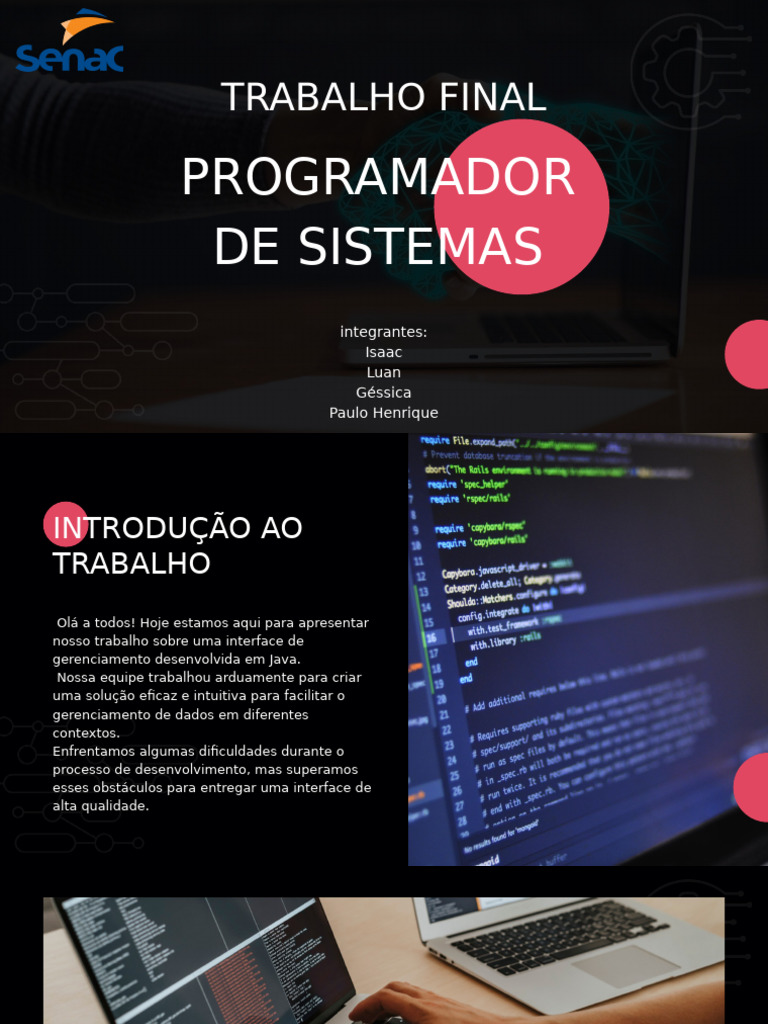 Trabalho Final Programador de Sistemas | PDF