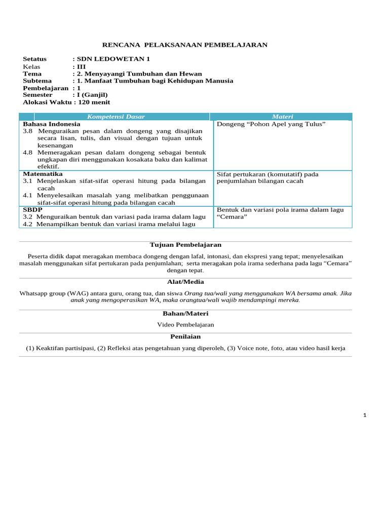 RPP, Tm2.klas 3 | PDF