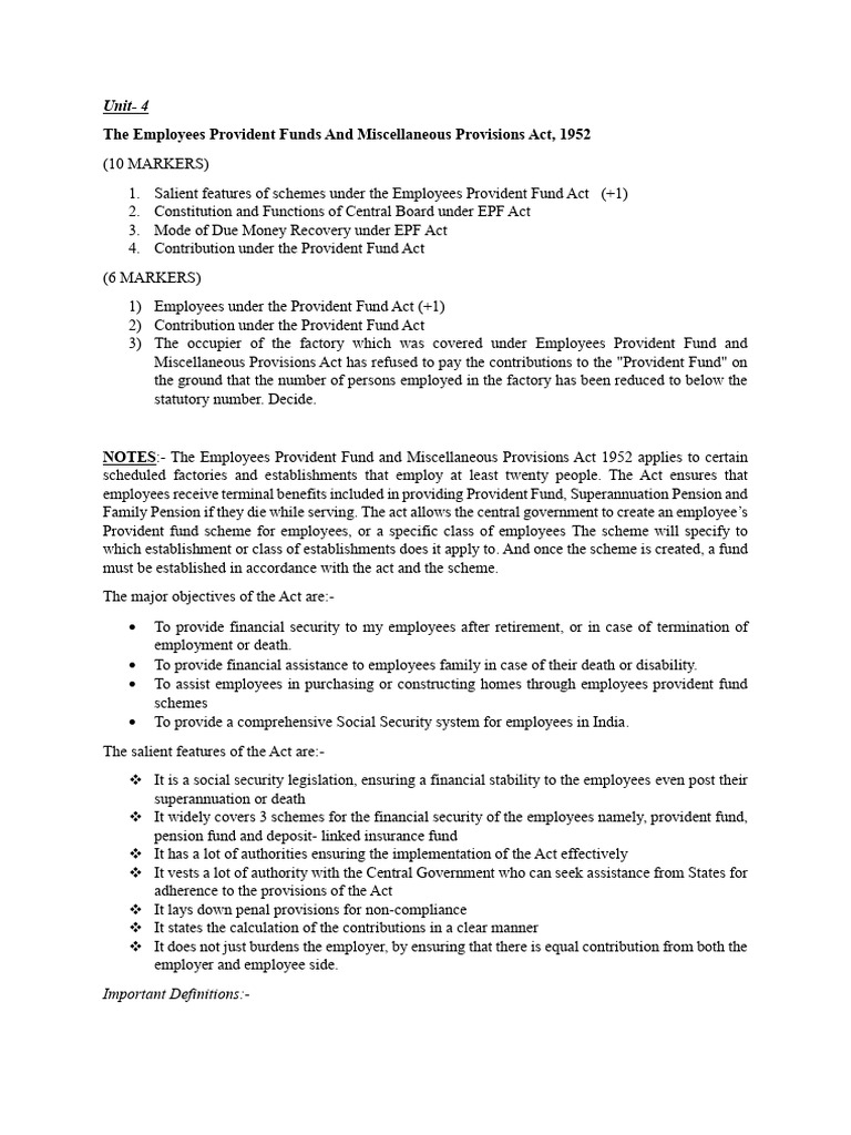 LABOUR LAW II - Unit 4 | PDF