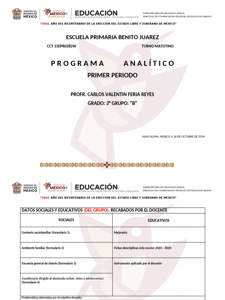 Formato Programa Analitico-2 | PDF