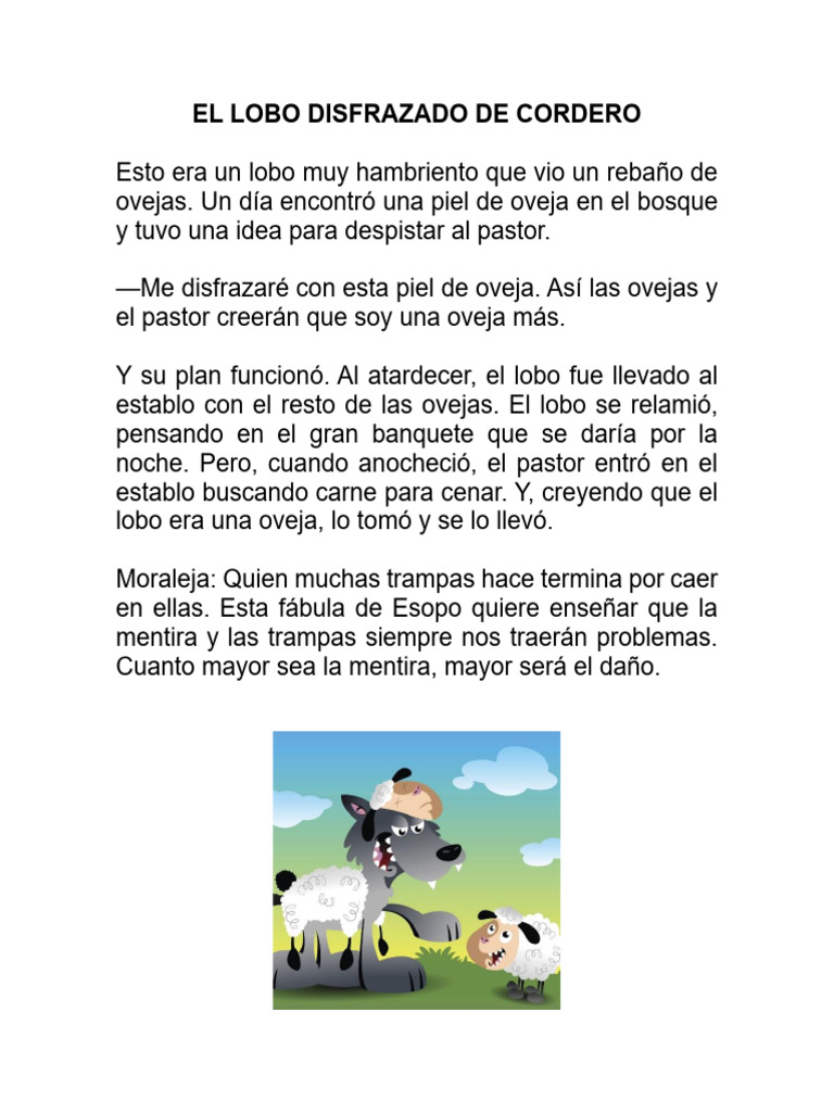 EL LOBO DISFRAZADO DE CORDERO | PDF