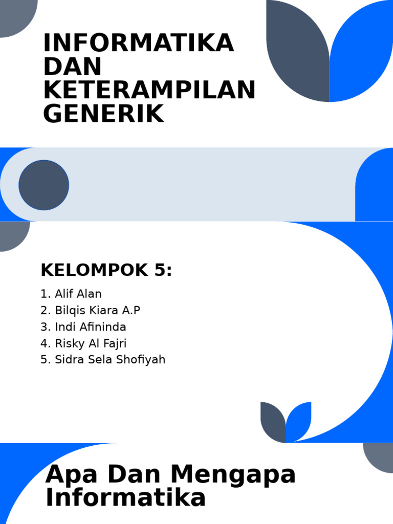 Informatika Dan Keterampilan Generik | PDF