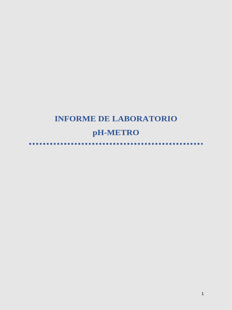 informe de laboratorio ph metro | PDF