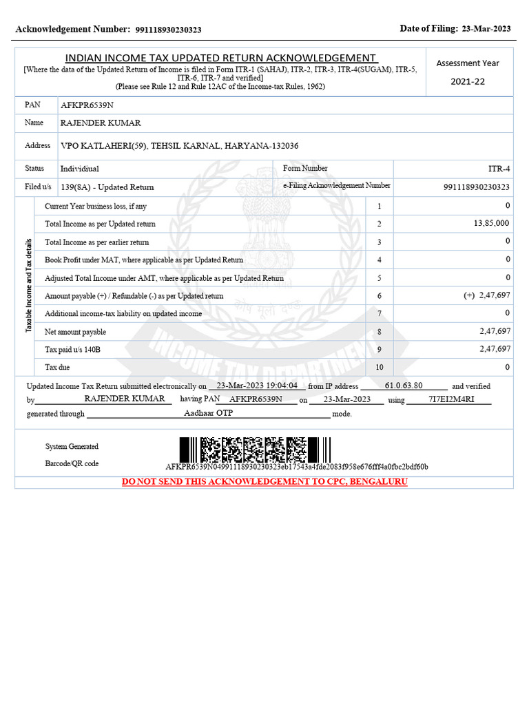 Personal Itr Comp | PDF