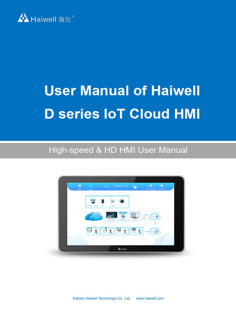 User's Manual of Haiwell D Series IoT Cloud HMI | PDF | User Interface | Computers