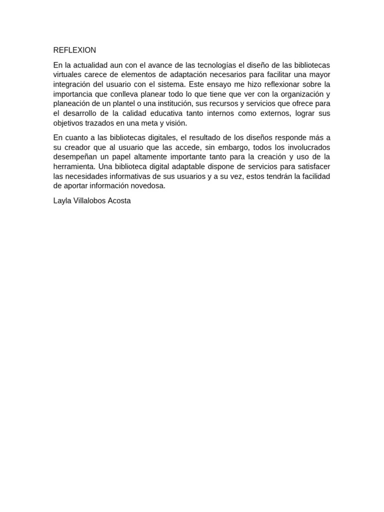 Reflexion Layla | PDF