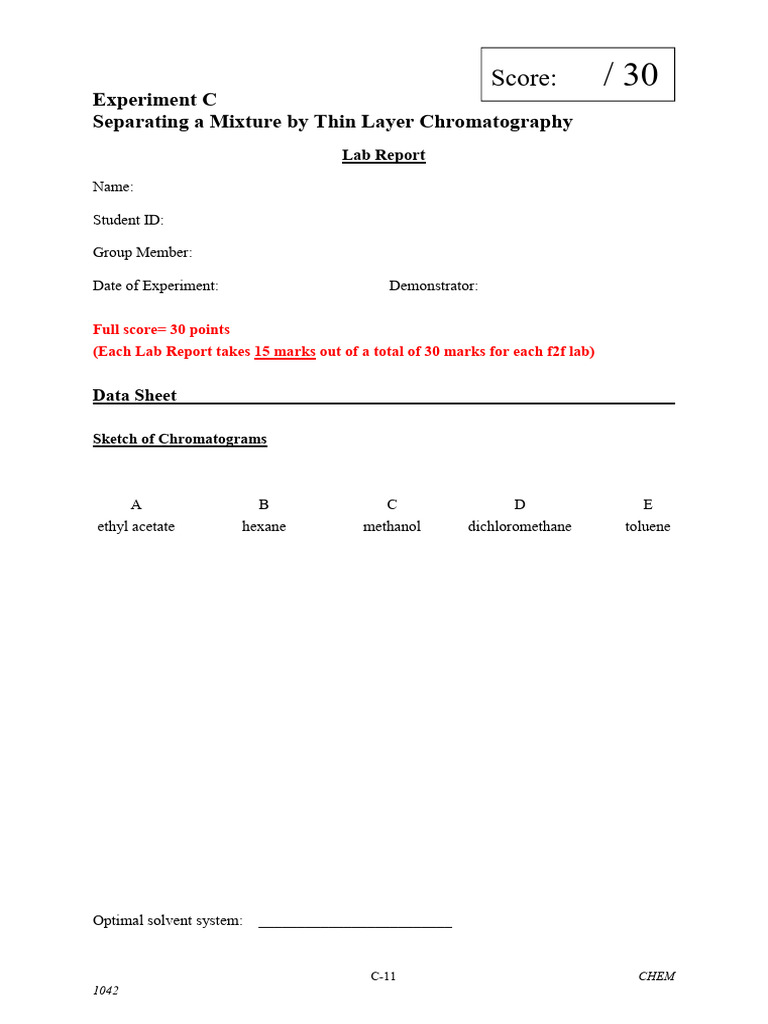 Exp. C Report Sheet | PDF