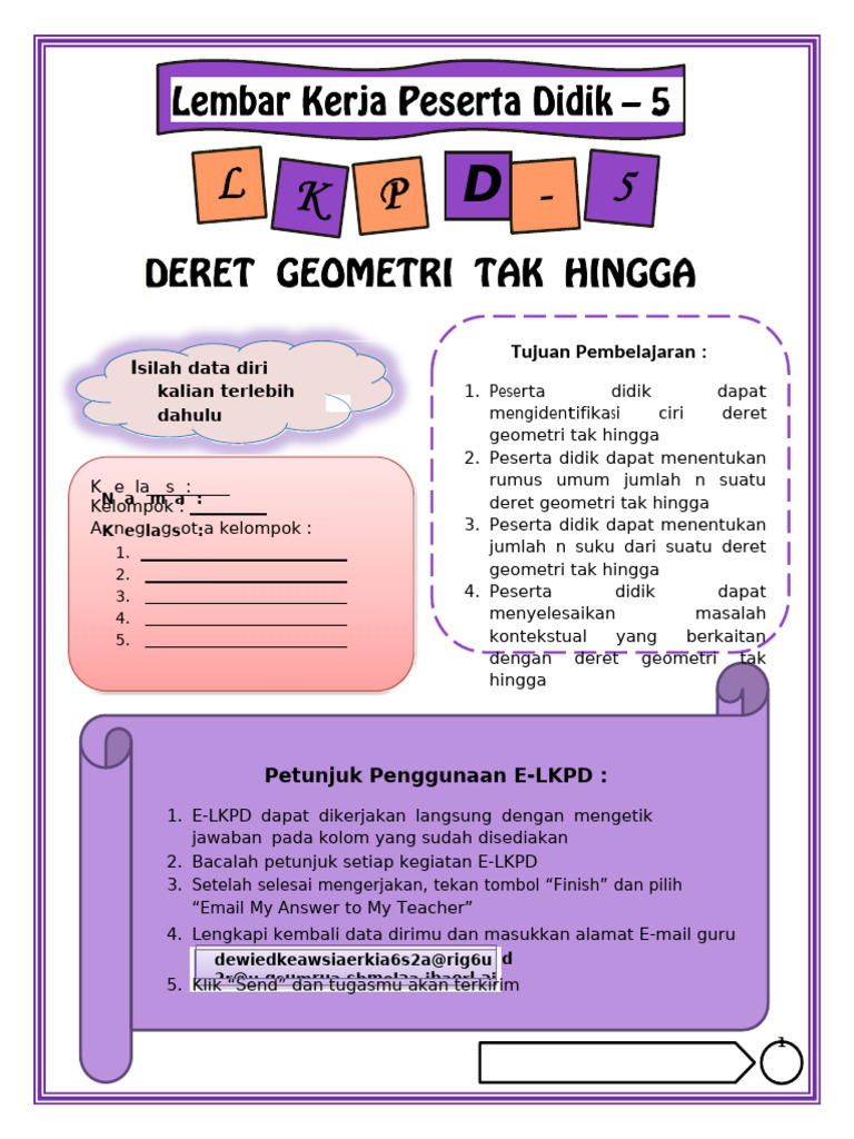 LKPD Deret Geometri Tak Hingga | PDF