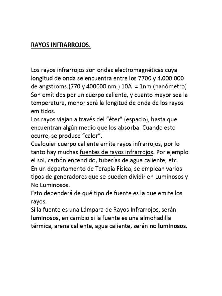 Rayos Infrarrojos | PDF