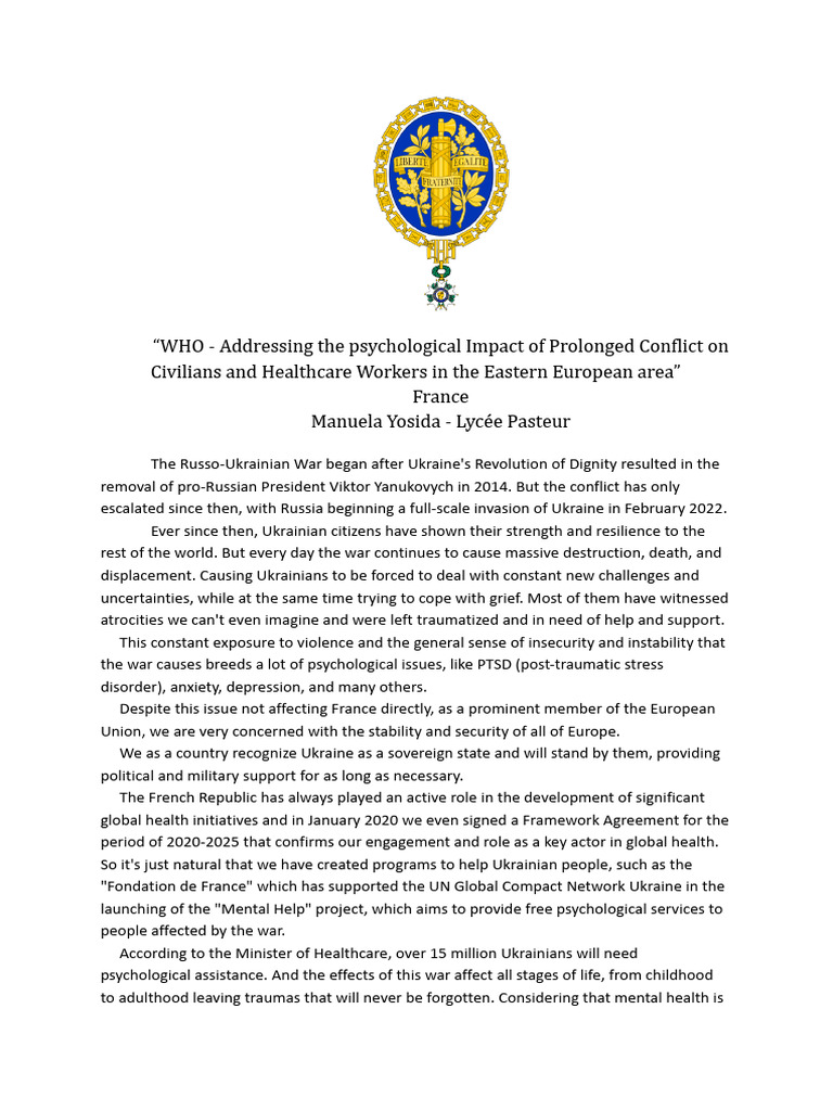 Position Paper - WHO - France | PDF