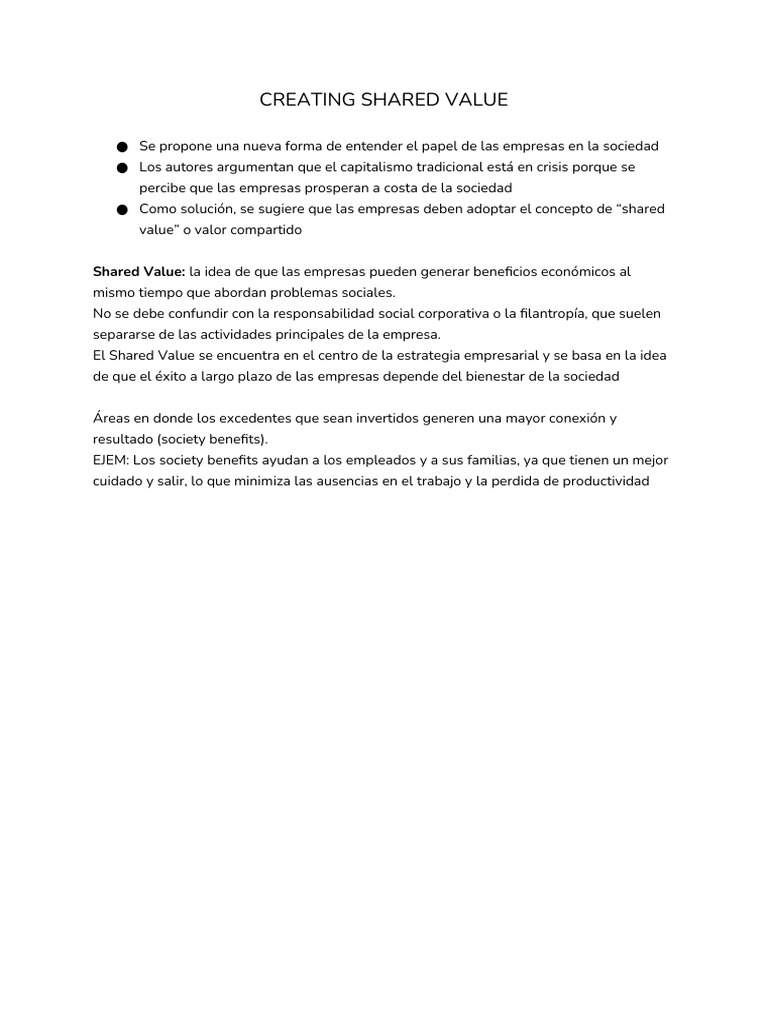 LECTURA PORTER CREATING SHARED VALUE | PDF