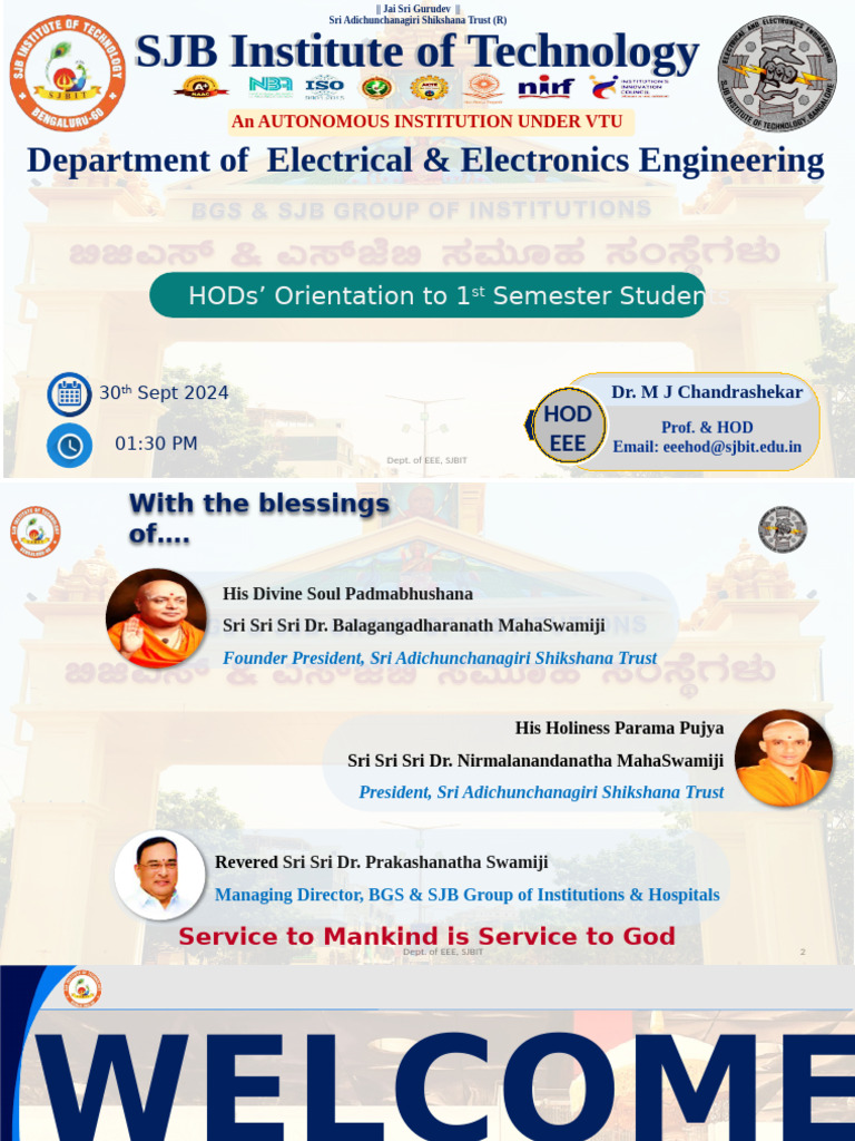 SJBIT EEE Department Overview 2024 | PDF | Electrical Engineering
