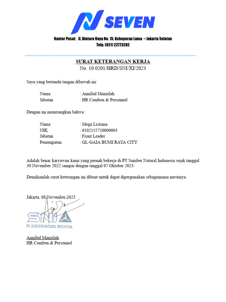 Surat Paklaring Mega Listiana 2 | PDF