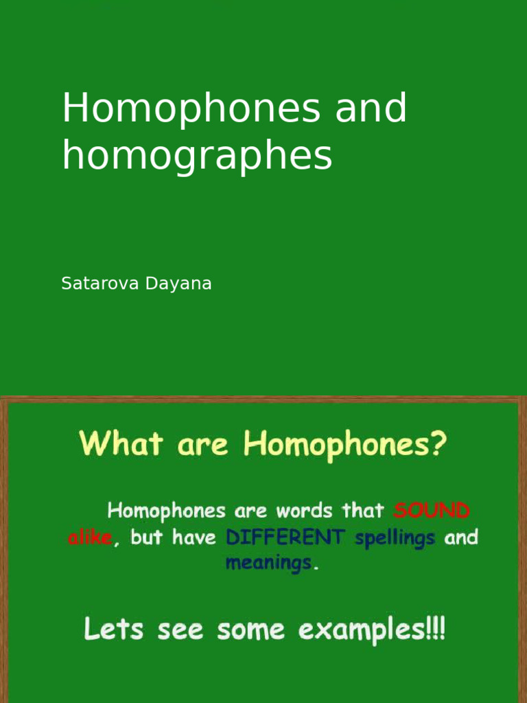 Homophones | PDF