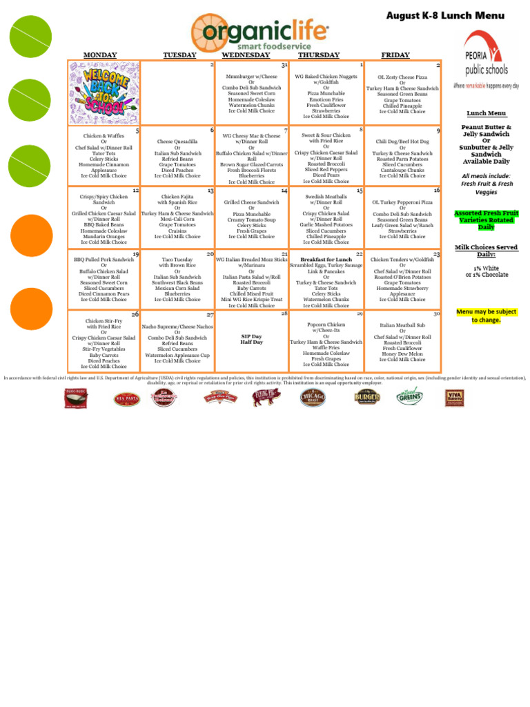 02082024_130932_August 2024 K-8 Lunch Menu | PDF