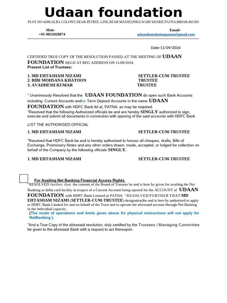 Udaan Foundation BR | PDF