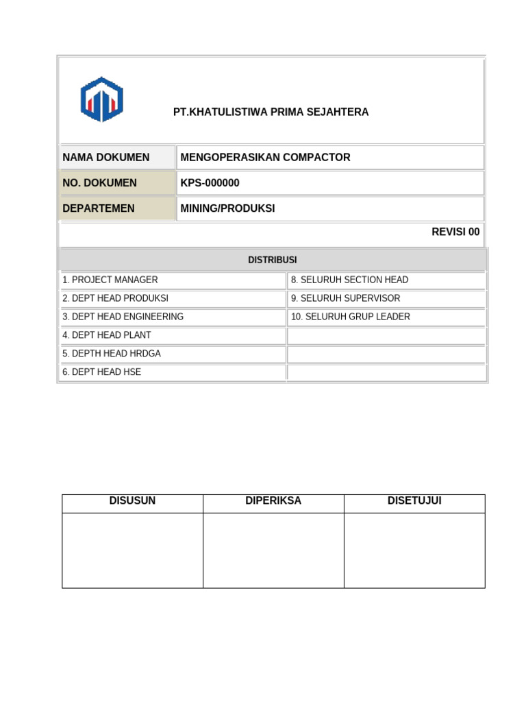 Sop- Mengoperasikan Compactor | PDF