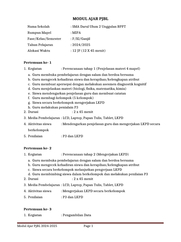006c Modul Ajar_Rev PjBL-1 | PDF