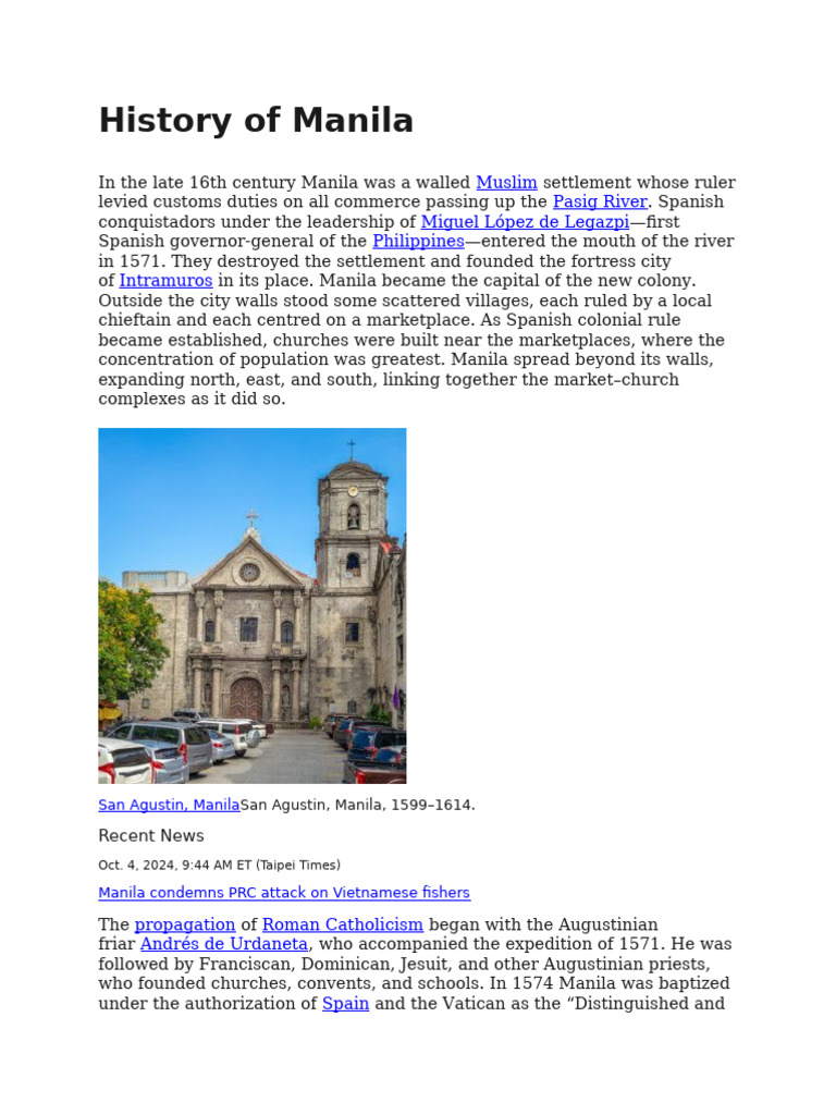 History of Manila | PDF