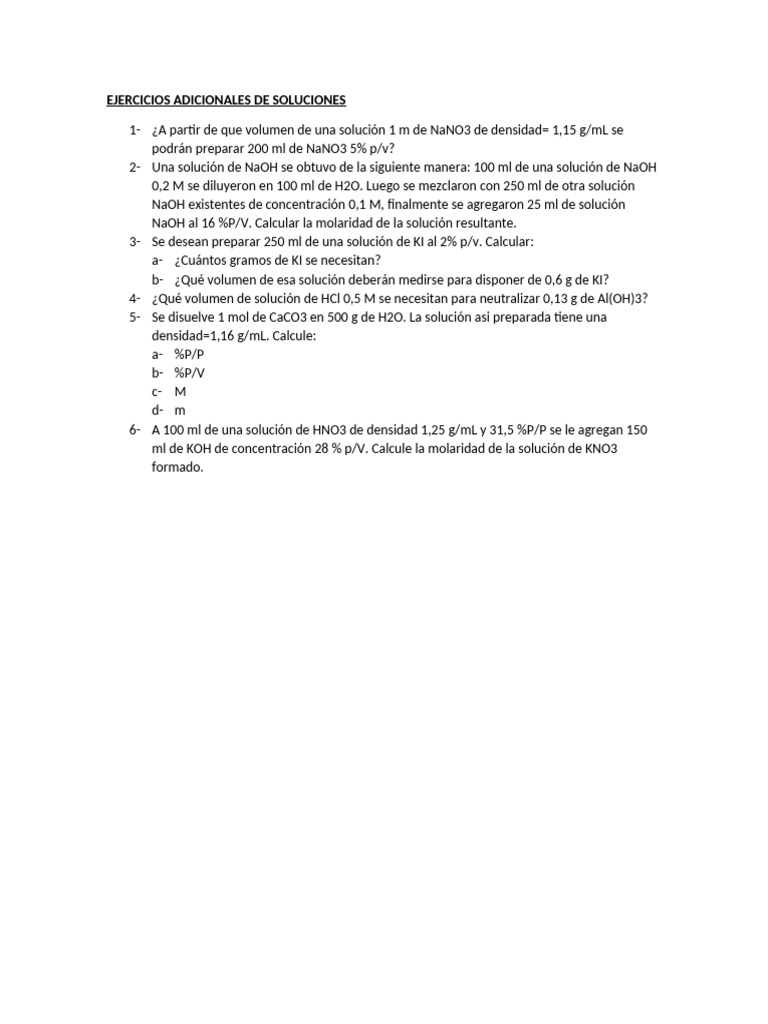 Soluciones - Ejercitacion Adicional | PDF