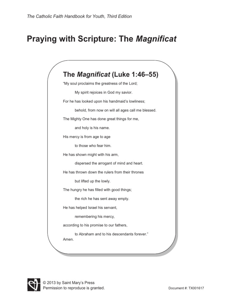 TX001617-2-handout-6I-Praying With Scripture The Magnificat | PDF