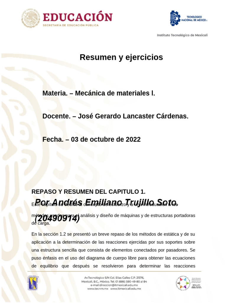 Repaso y Resumen Del Capitulo 1 | PDF
