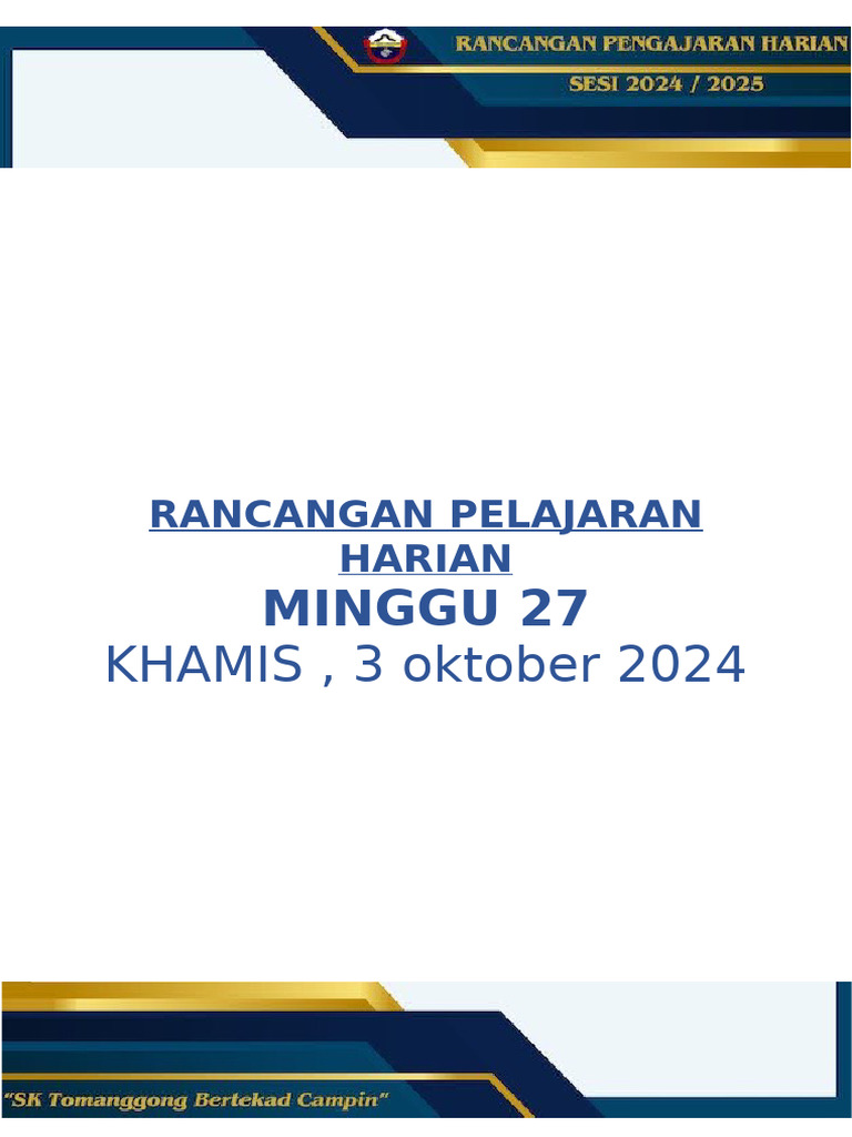 RPH 3 OKTOBER 2024 (M27) | PDF