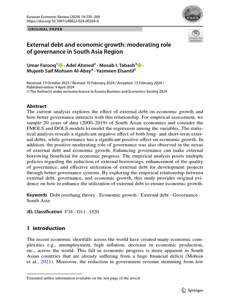 External Debt and Economic Growth | PDF