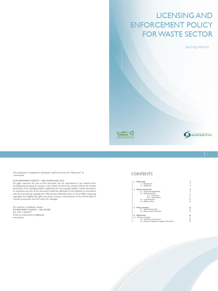 Licensing and Enforcement Policy For Waste Sector | PDF